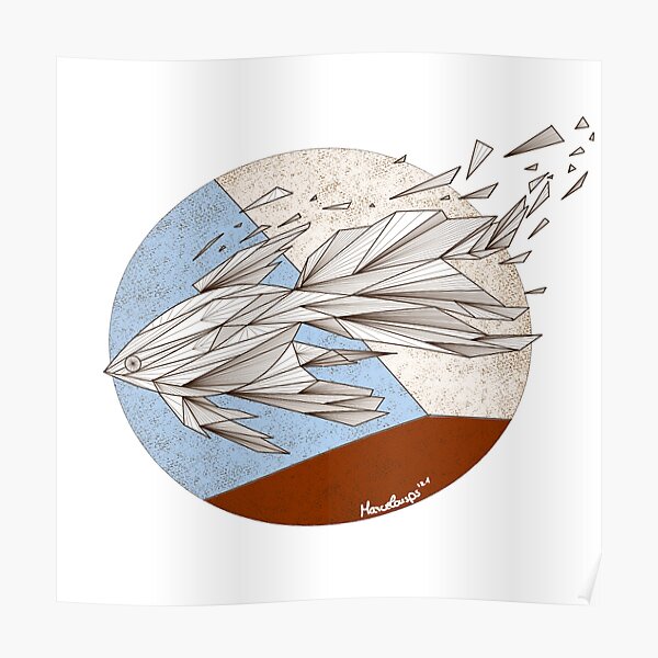 "Fading fish (red)" Poster by MarvelousPSart | Redbubble