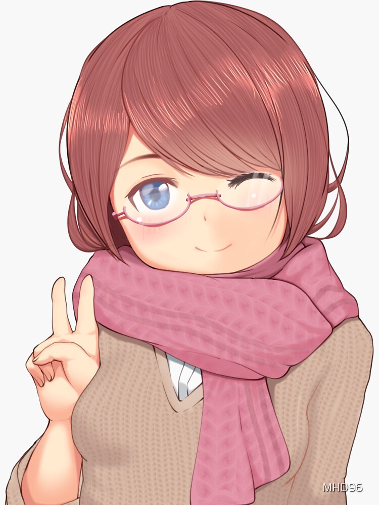 " Cute Moe Girl. Anime Girls" Sticker by MHD96 | Redbubble