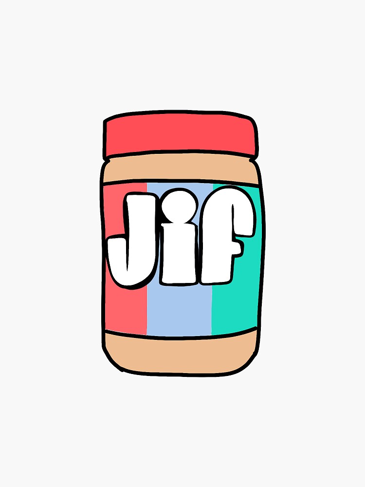 "JIF Peanut Butter" Sticker for Sale by maeveymaeve | Redbubble