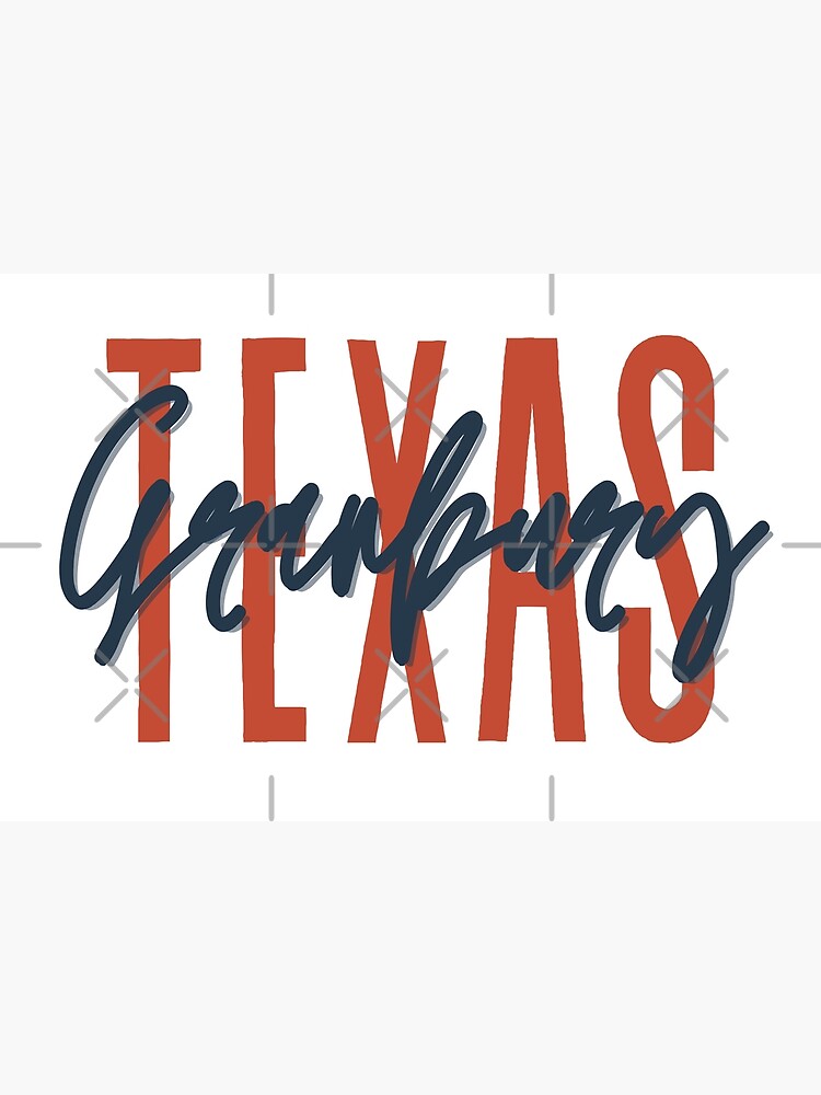 "Granbury Texas // Script Design // State Flag Colors" Poster by ...