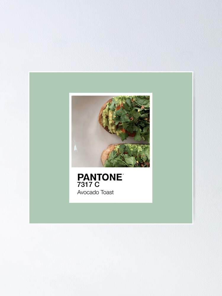 "Pantone Avocado Toast sticker " Poster for Sale by ArtsyMelon | Redbubble