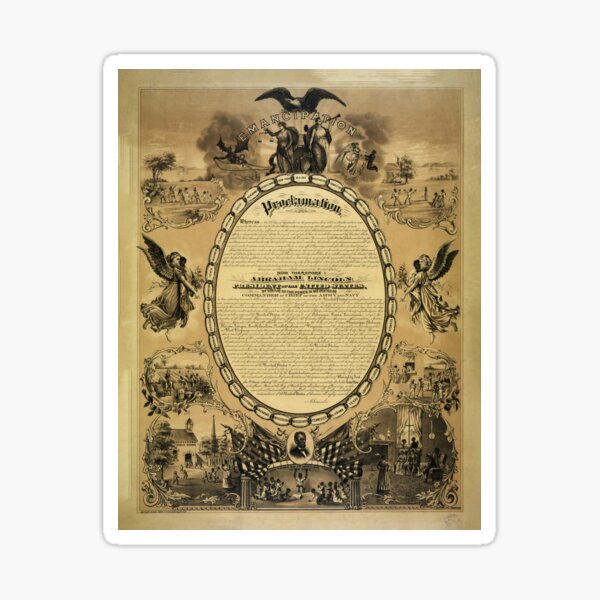 "Emancipation Proclamation (Published 1886)" Sticker for Sale by ...