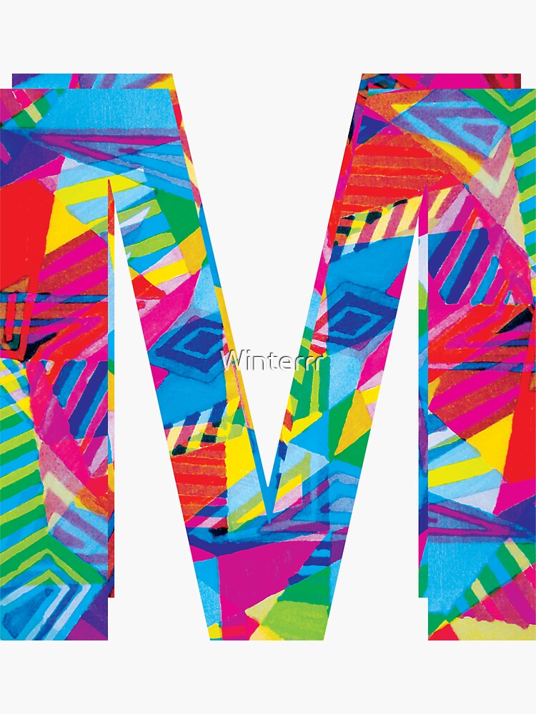 "Fun Letter - M" Sticker for Sale by Winterrr | Redbubble