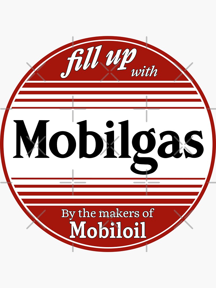 "Mobilgas Gasoline" Sticker for Sale by Bloxworth | Redbubble
