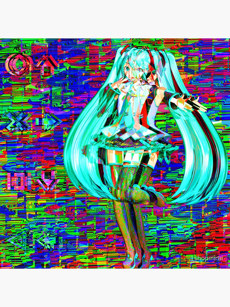 "Glitchcore Miku" Sticker by shopmirai | Redbubble
