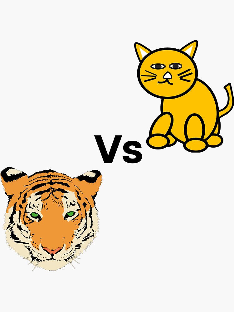 Similarities Between Tiger And Domestic Cat Cat vs Tiger Sticker