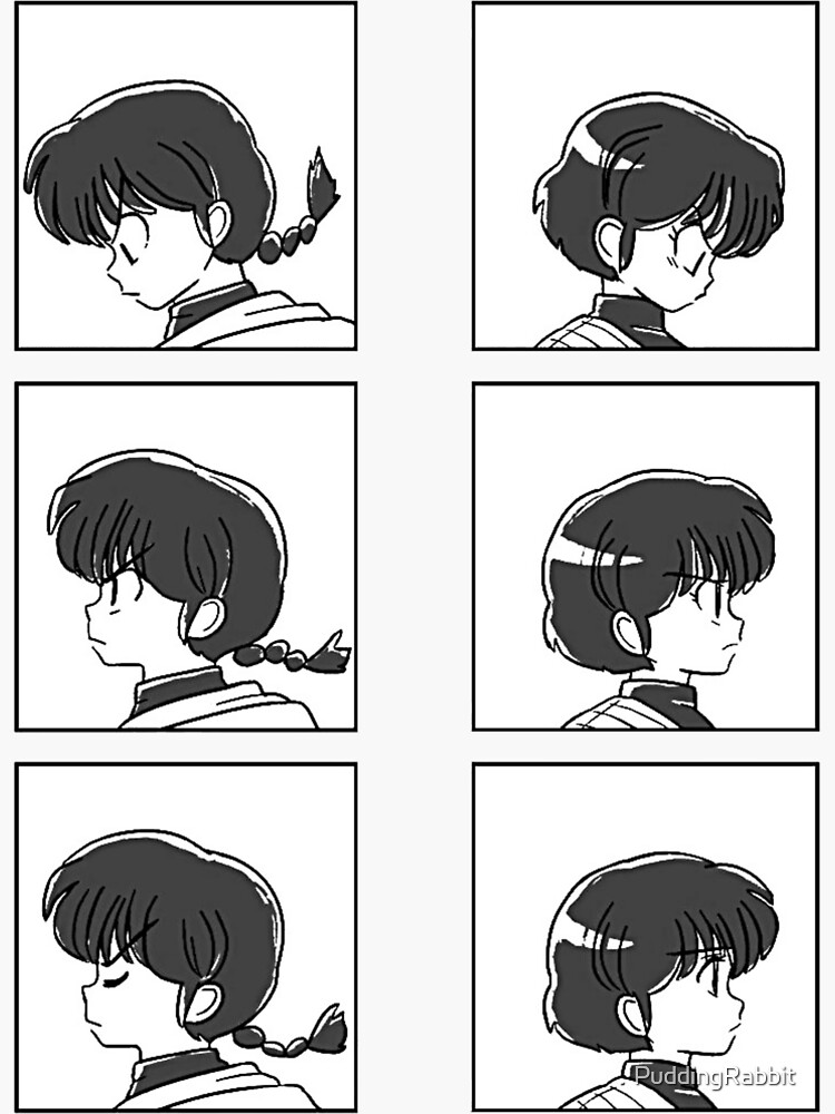 "Ranma And Akane Angry - Ranma 1/2 Collection" Sticker by PuddingRabbit ...