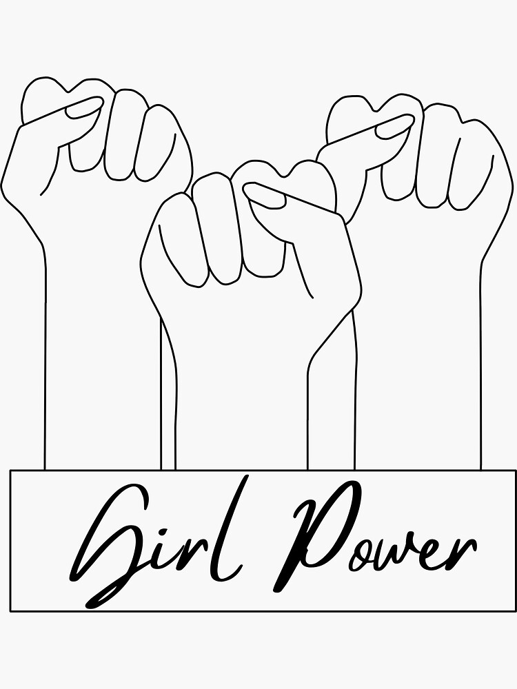 "Girl Power line art" Sticker by fjakaseason | Redbubble