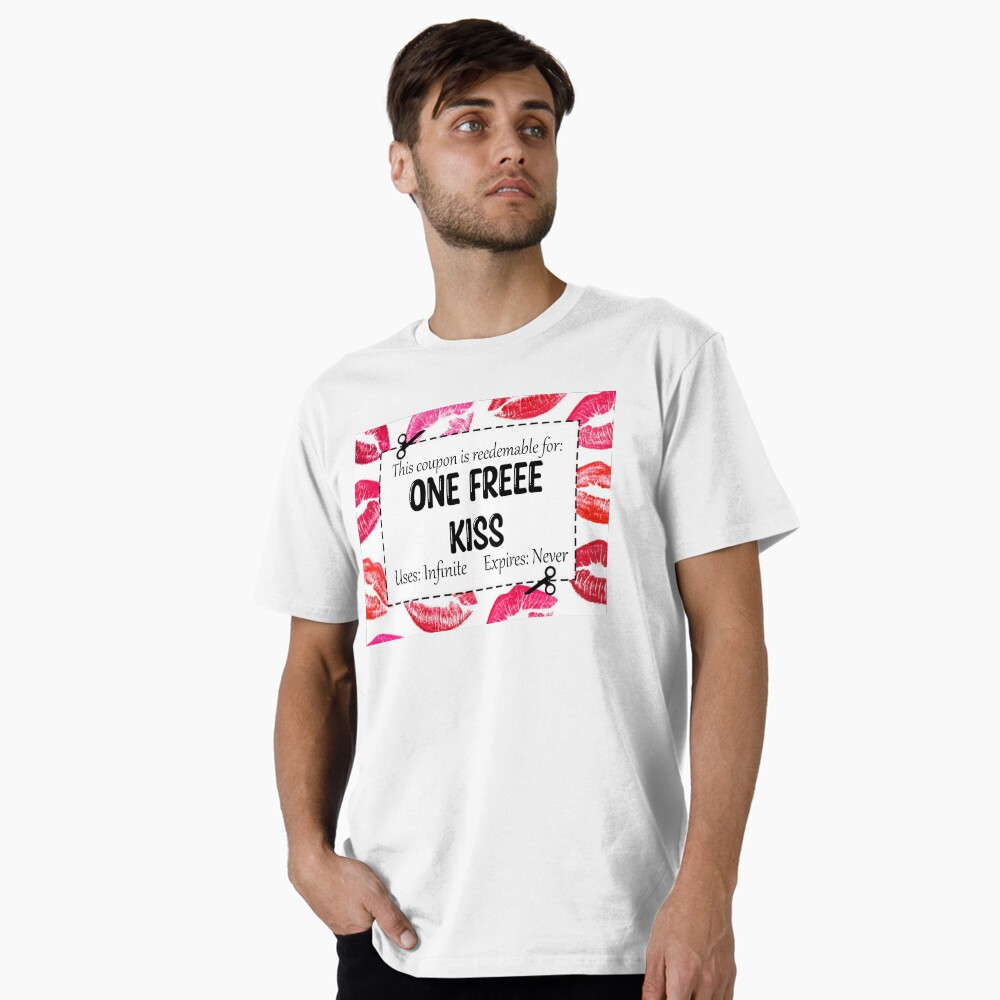 "Coupon One Free Kiss" Sticker for Sale by Sterkut | Redbubble