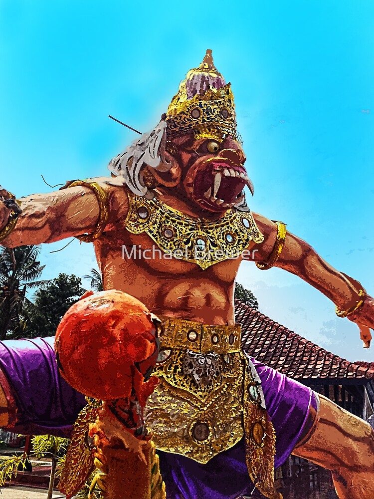 "Hindu demon seen in a temple in Bali, Indonesia" Poster for Sale by ...