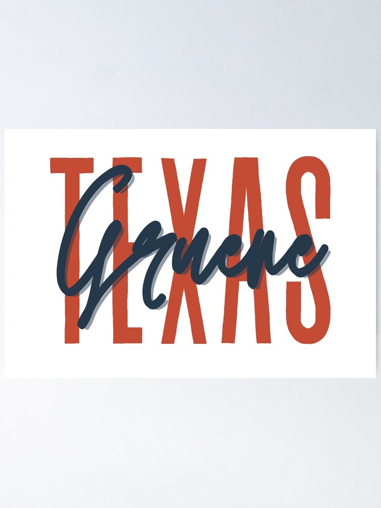 "Gruene Texas // Script Design // State Flag Colors" Poster by ...