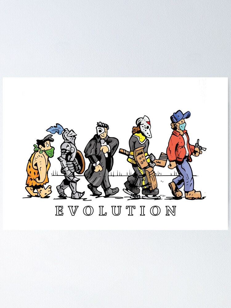 "Evolution of the mask" Poster for Sale by PhilipShade | Redbubble