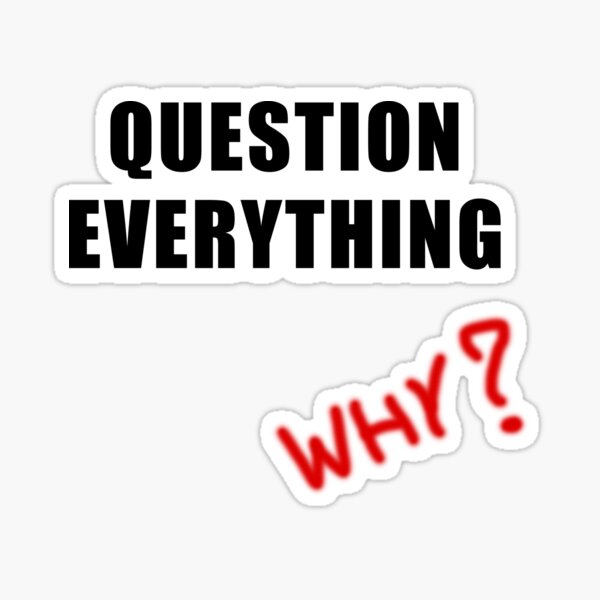 "Question Everything" Sticker by eldar | Redbubble