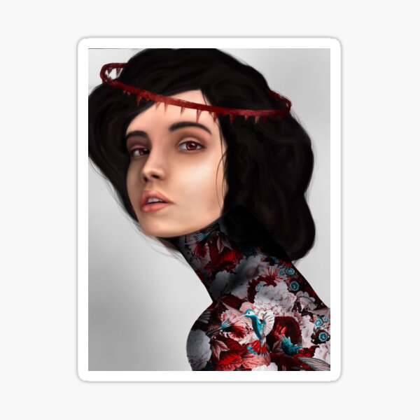 "the woman with the thorn crown" Sticker for Sale by Bizarro23 | Redbubble