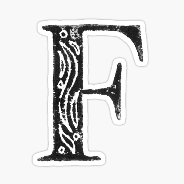 "Serif Stamp Type - F" Sticker for Sale by seeback | Redbubble