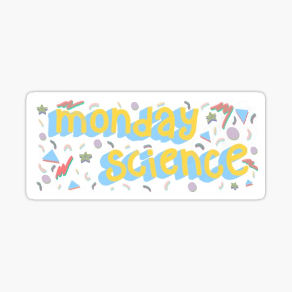 "Blue and Yellow Monday Science Cute Retro Logo" Sticker for Sale by ...