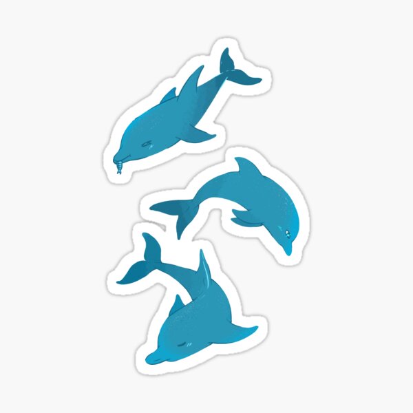 "Blue Dolphin" Sticker for Sale by bloomejasmine | Redbubble