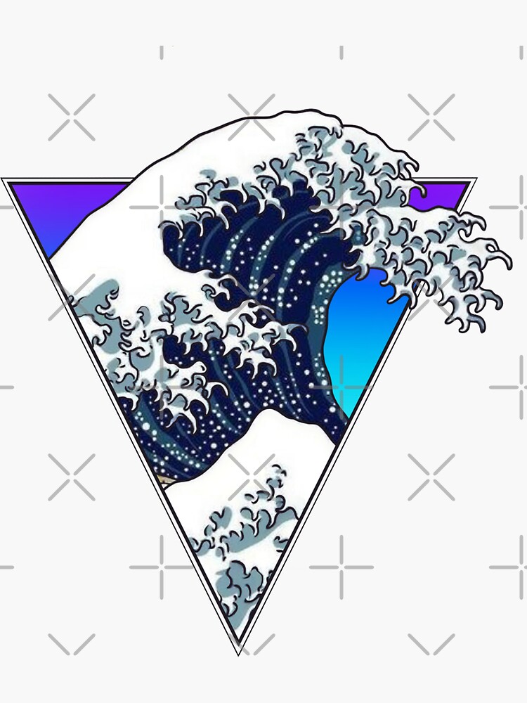"The Great Wave Sticker" Sticker for Sale by kambriatrout | Redbubble