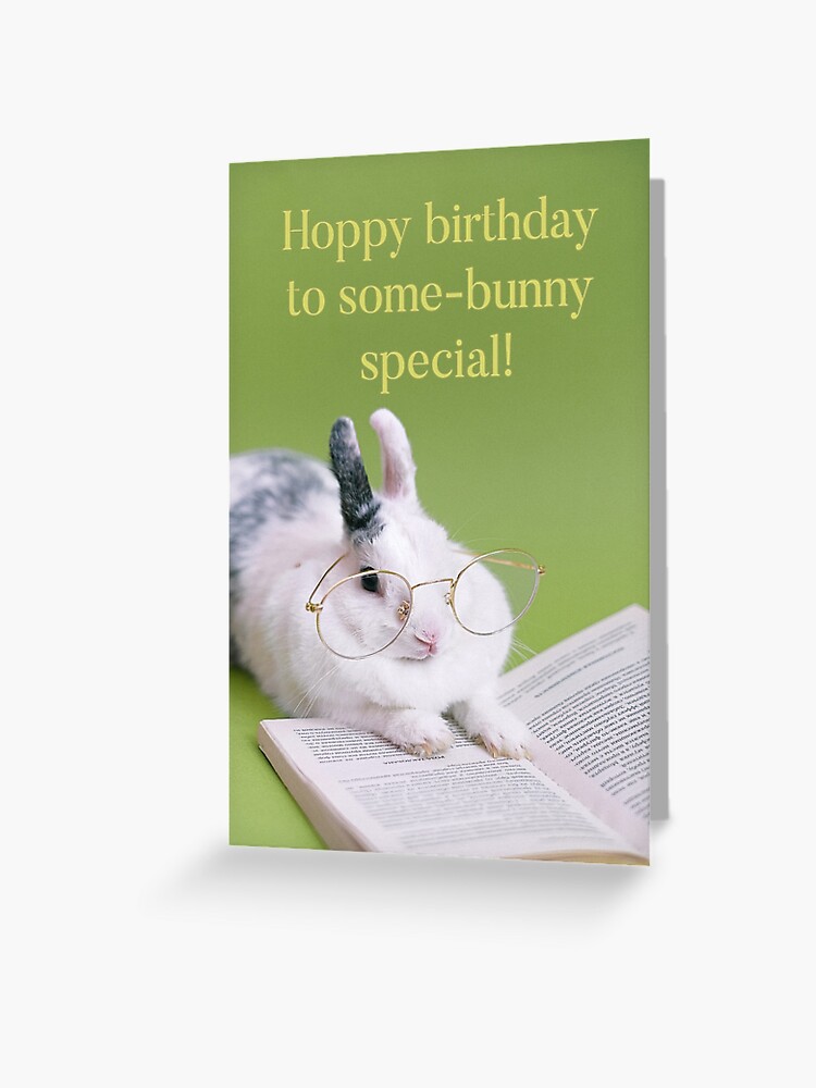 "Happy Birthday Rabbit Puns" Greeting Card for Sale by elixandre ...