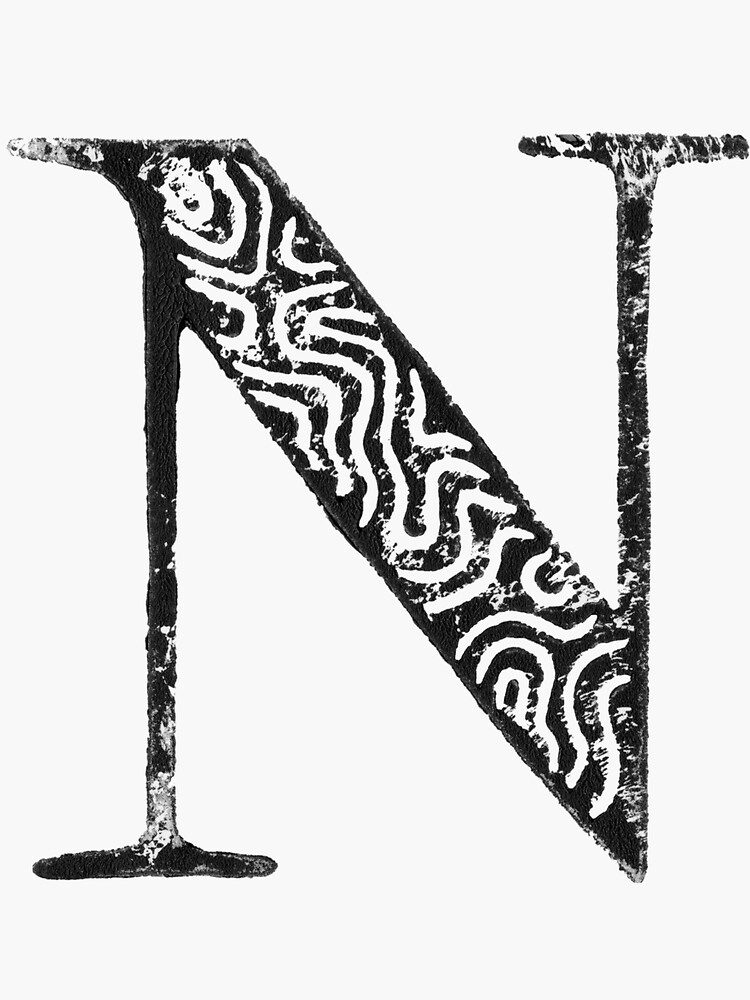 "Serif Stamp Type - Letter N" Sticker for Sale by seeback | Redbubble