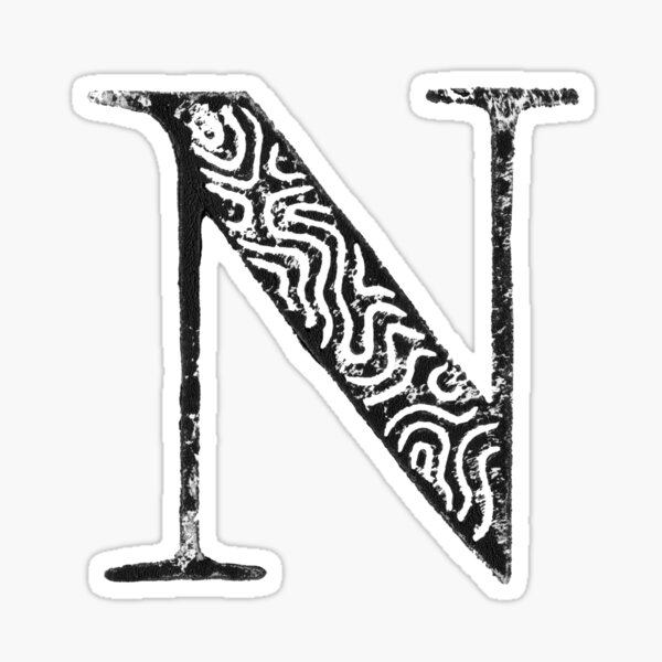 "Serif Stamp Type - Letter N" Sticker for Sale by seeback | Redbubble