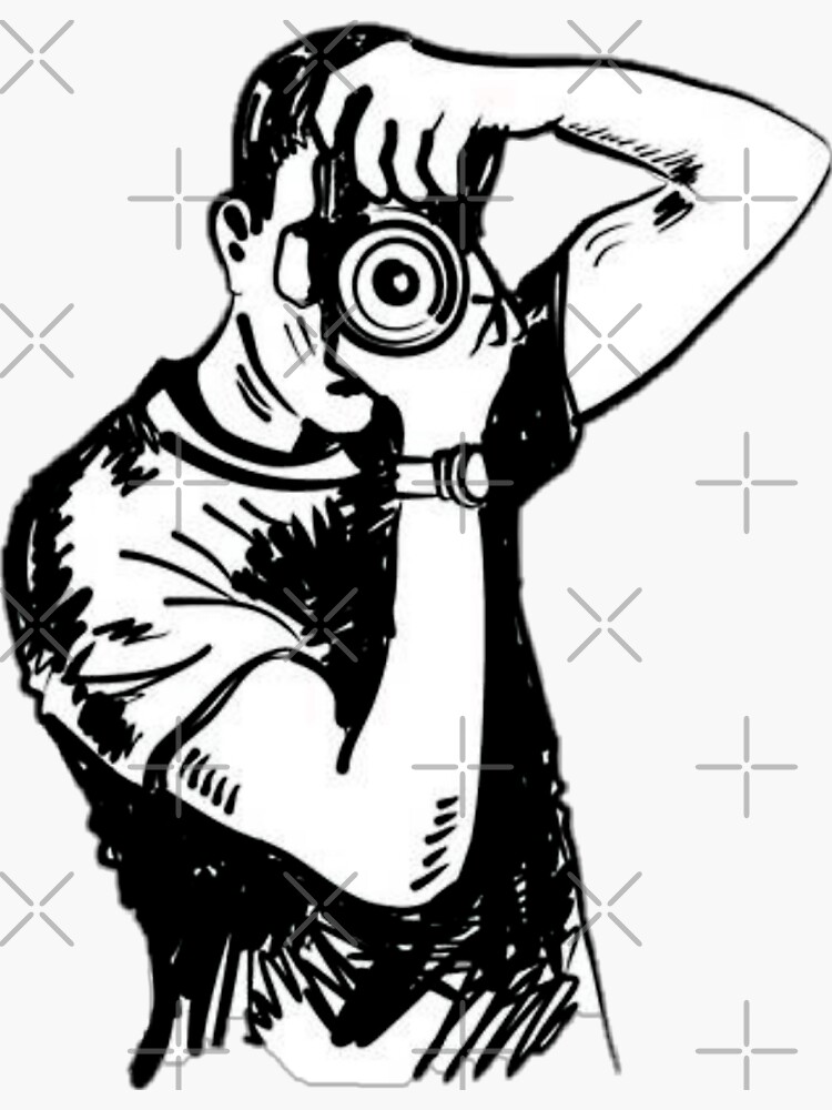 "om camera Cameraman" Sticker for Sale by Shubatdesigns | Redbubble