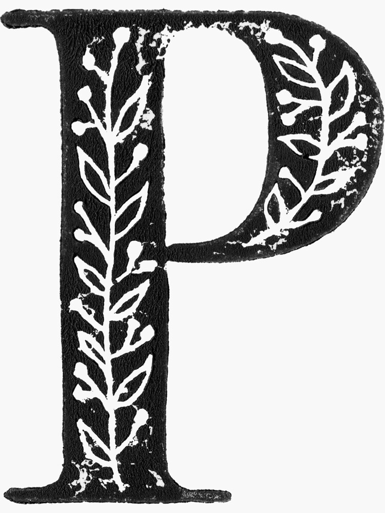 "Serif Stamp Type - Letter P" Sticker for Sale by Nicolette Seeback ...