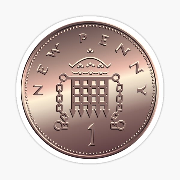 "British new one penny" Sticker for Sale by kavalenkava | Redbubble