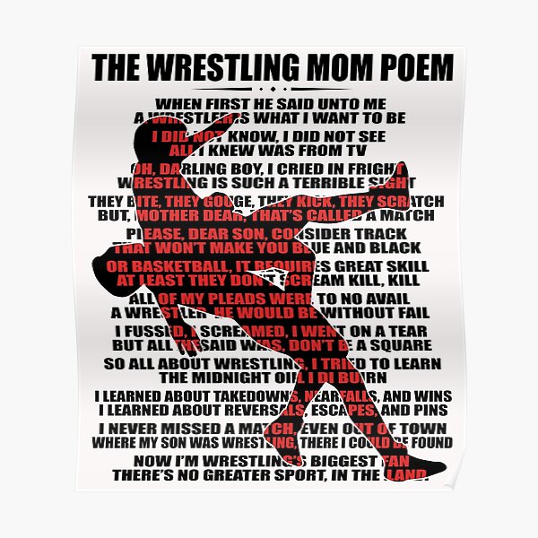 "Wrestling mom poem sweet gift for mother's day" Poster by teest2209 ...
