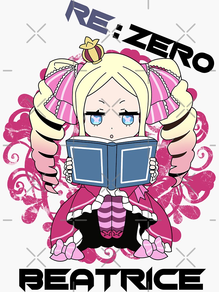 "Re Zero Cute Chibi Beatrice Reading" Sticker for Sale by oneskyoneland ...