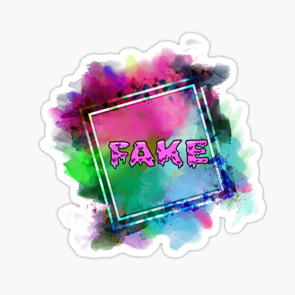 "Fake" Sticker for Sale by Kawaii85 | Redbubble