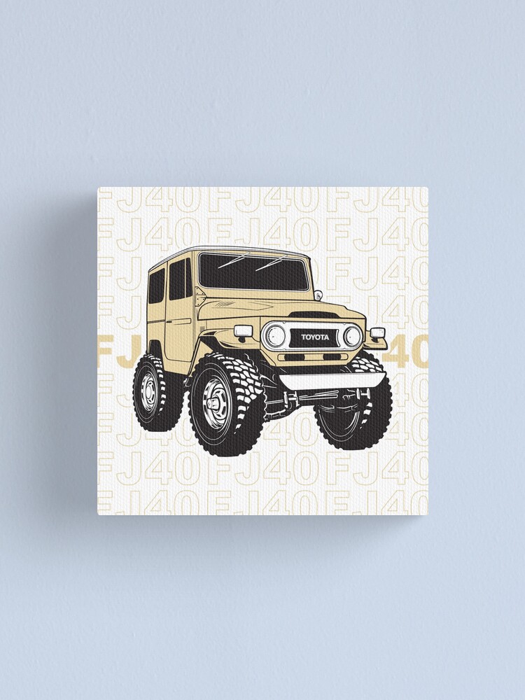 "Toyota Landcruiser with stacked FJ40 in Tan" Canvas Print for Sale by ...