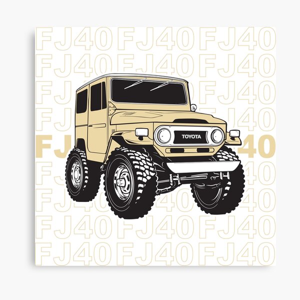 "Toyota Landcruiser with stacked FJ40 in Tan" Canvas Print for Sale by ...