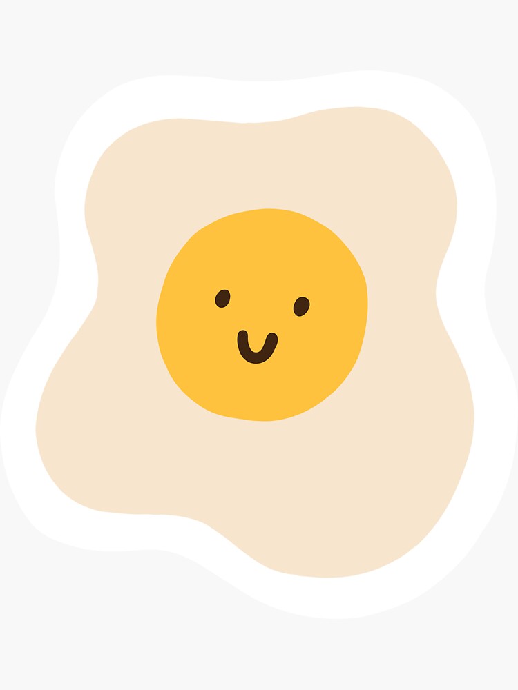 "Smiley Eggy Boi Cute Egg Illustration" Sticker for Sale by slstce ...