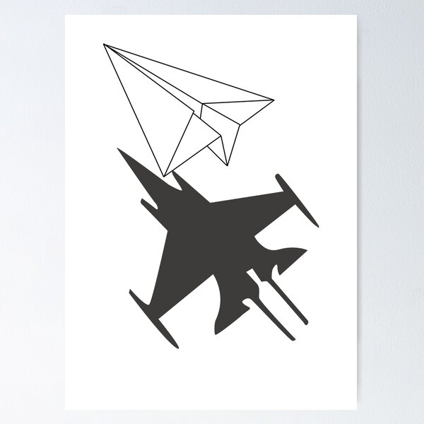 "Paper airplane shadow. fighter" Poster for Sale by Aleksey888 | Redbubble