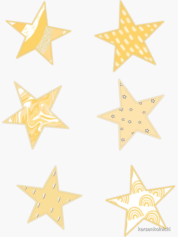 "Yellow Aesthetic Star Sticker Set Pack" Sticker by karsenkolnicki ...