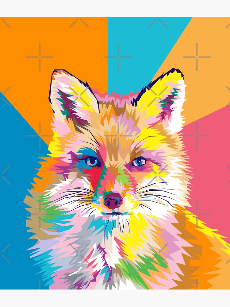 "Colorful Fox Vector Art" Sticker for Sale by Javakun | Redbubble