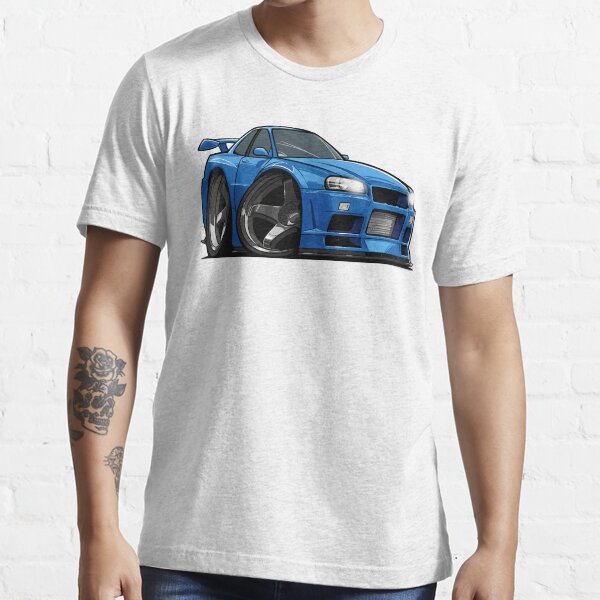 "Nissan Skyline R34 GTR" T-shirt for Sale by killustrator | Redbubble ...