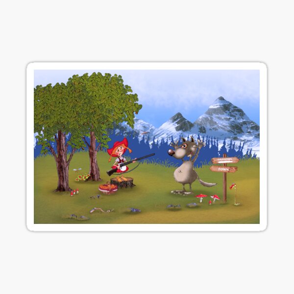 "Little Red Riding Hood" Sticker for Sale by Glukoejik | Redbubble