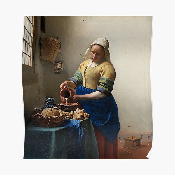 "Johannes Vermeer - The Milkmaid (Het Melkmeisje) (1658)" Poster by ...