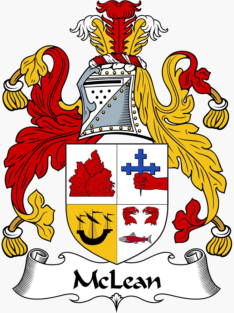 "McLean Coat of Arms / McLean Family Crest" Sticker for Sale by ...