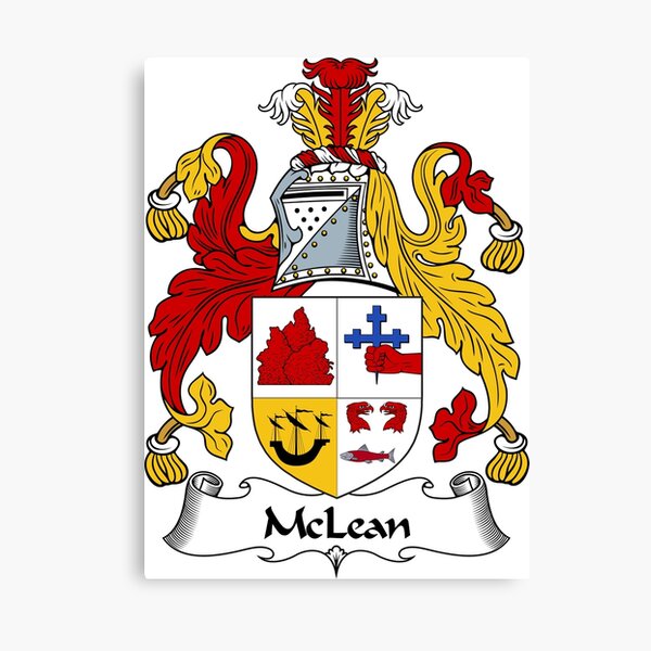 "McLean Coat of Arms / McLean Family Crest" Canvas Print by ...