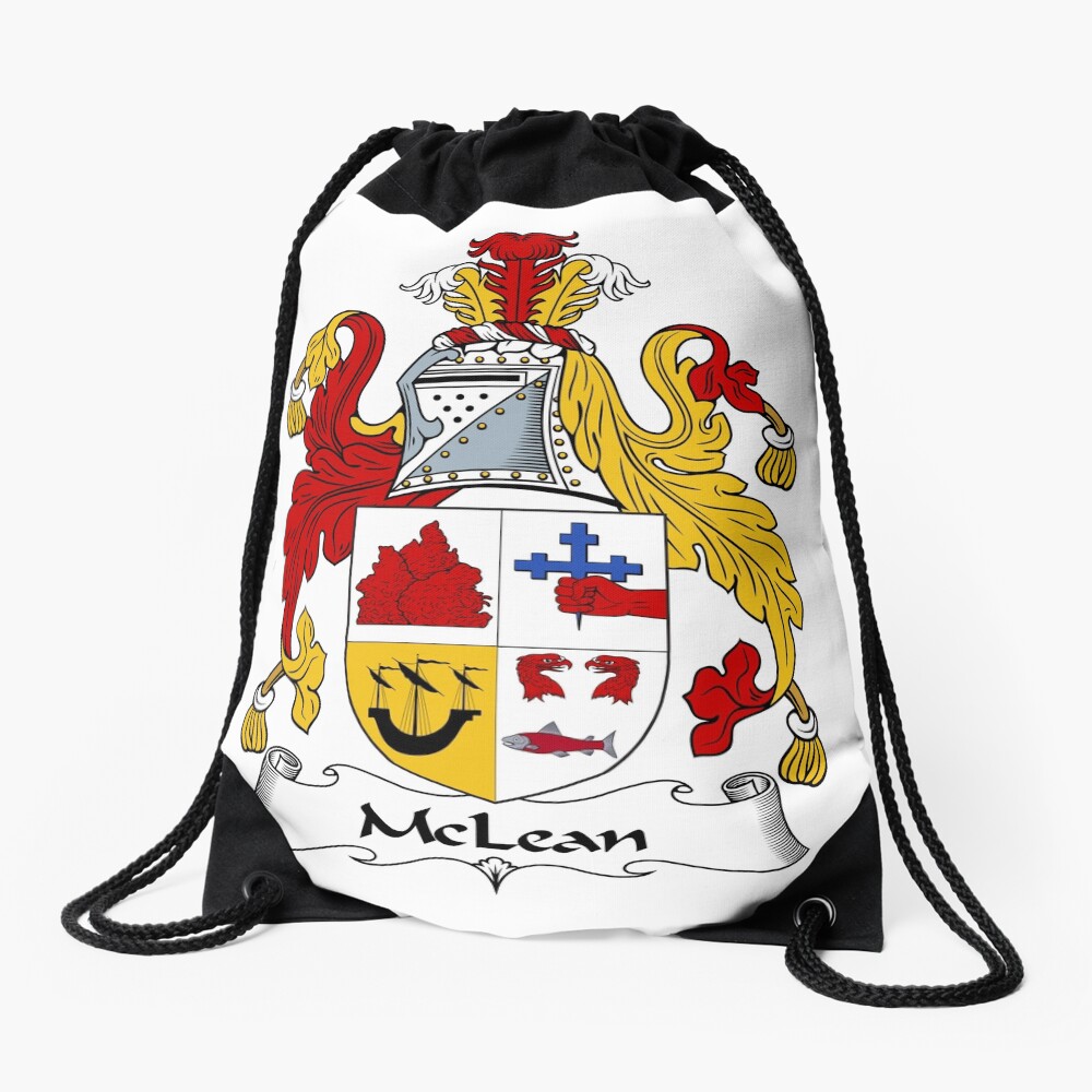 "McLean Coat of Arms / McLean Family Crest" Drawstring Bag for Sale by ...