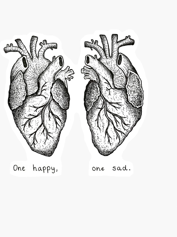 "One Happy, One Sad" Sticker for Sale by willowstrations | Redbubble