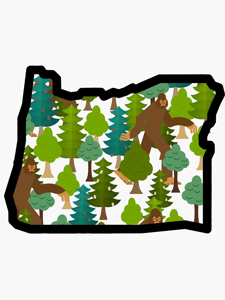 "Oregon, Land of the Bigfoot" Sticker for Sale by DansDankDesigns ...