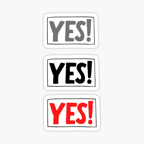 "YES! STICKER PACK" Sticker by Zentropik | Redbubble