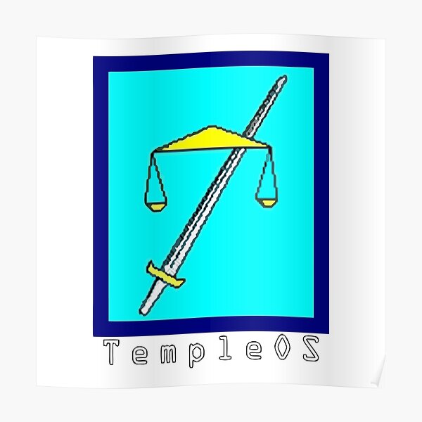 "TempleOS Text Logo" Poster by HakeeBean | Redbubble