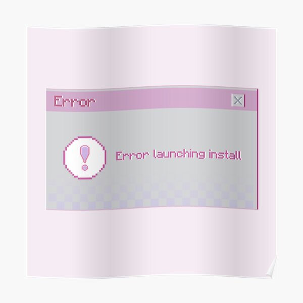 "Cute Pink Error Computer Window | Computer Print, Windows Print ...