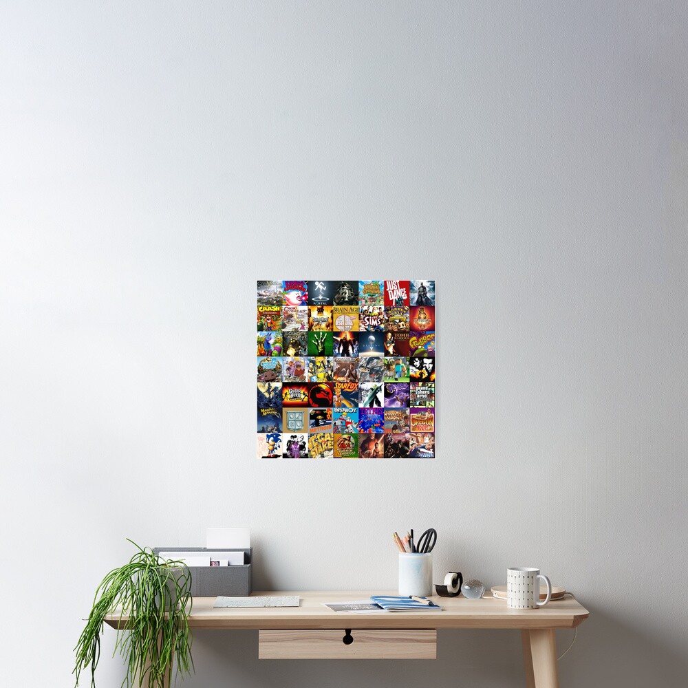 "Video Game Cover Art Collage" Poster for Sale by spiritedmuse | Redbubble