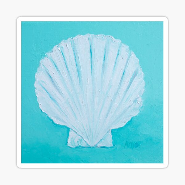 "Scallop shell painting" Sticker by MatsonArtDesign | Redbubble